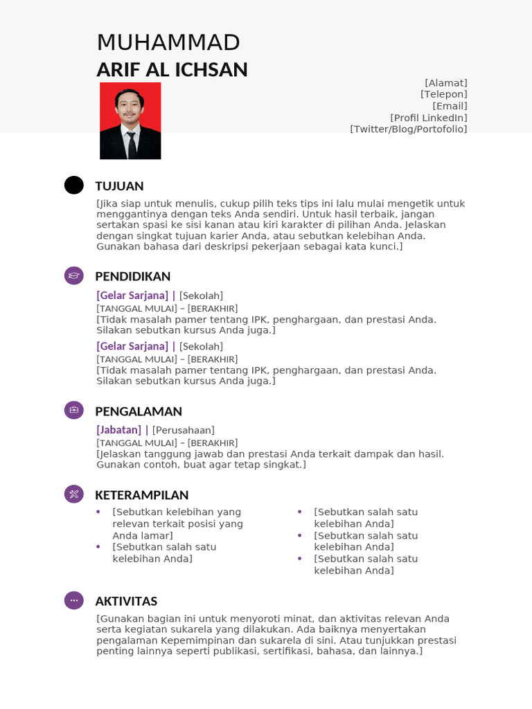 Resume Pelajar Desain Modern | PDF