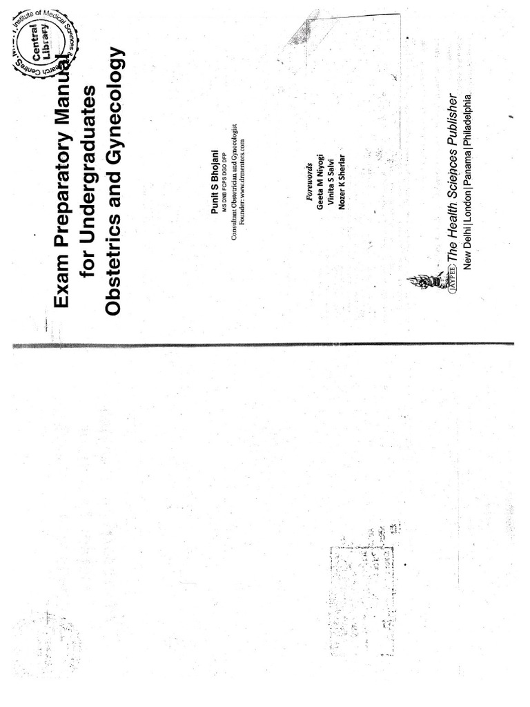 ObGy Exam Prep Manual (Punit S Bhojani) | PDF
