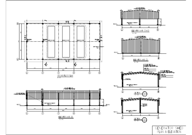 CPF DG Generator Shed Plan & Elevation | PDF