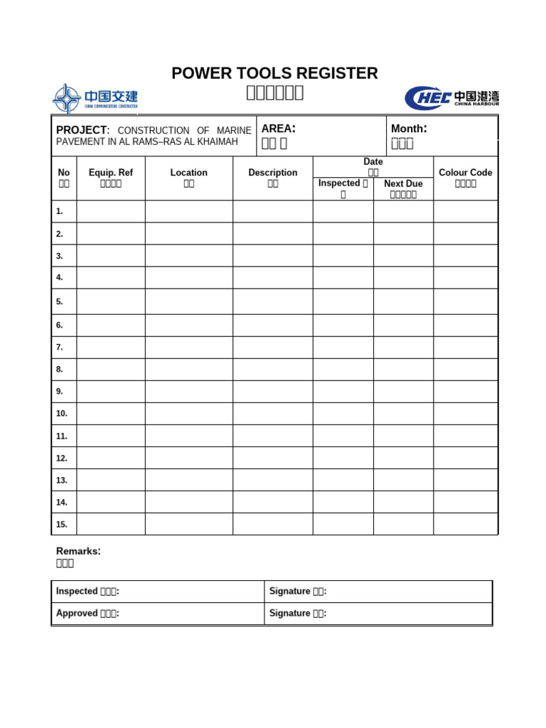 Power Tools Register | PDF