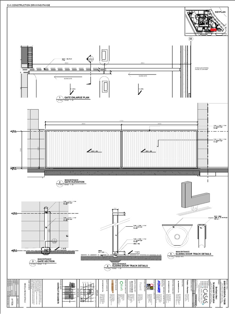 Stone Slab Paving & Sliding Gate Plans | PDF | Makati | Engineering