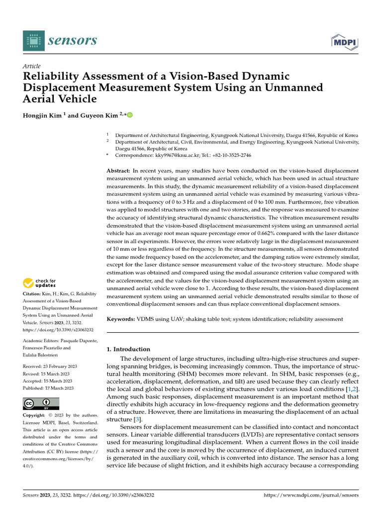 Reliability Assessment Of A Vision Based Dynamic Displacement