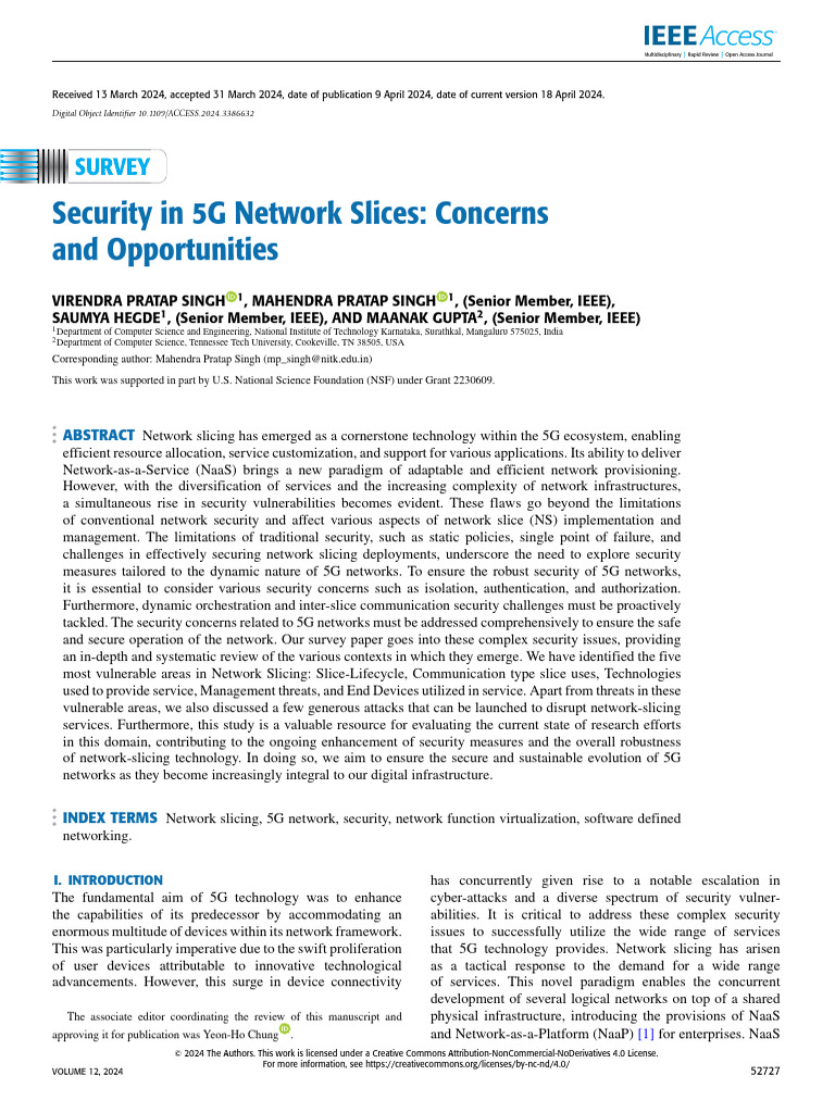 Security In 5g Network Slices Concerns And Opportunities Pdf