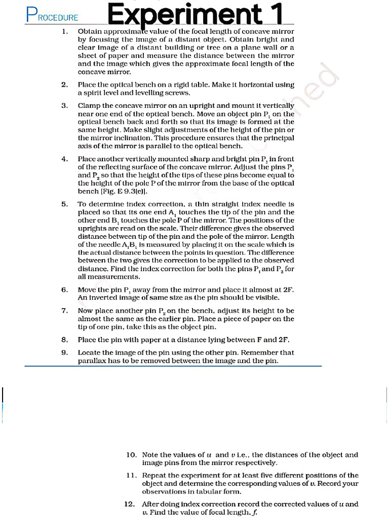 Physics All Experiments, Procedure.. | PDF