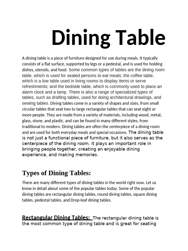Dining Table | PDF | Tableware | Interior Design