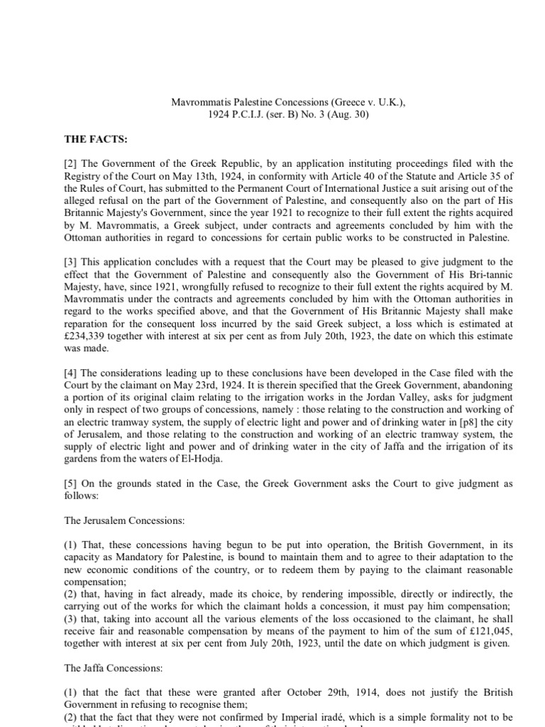 Mavrommatis Palestine Concessions | British Mandate For Palestine ...