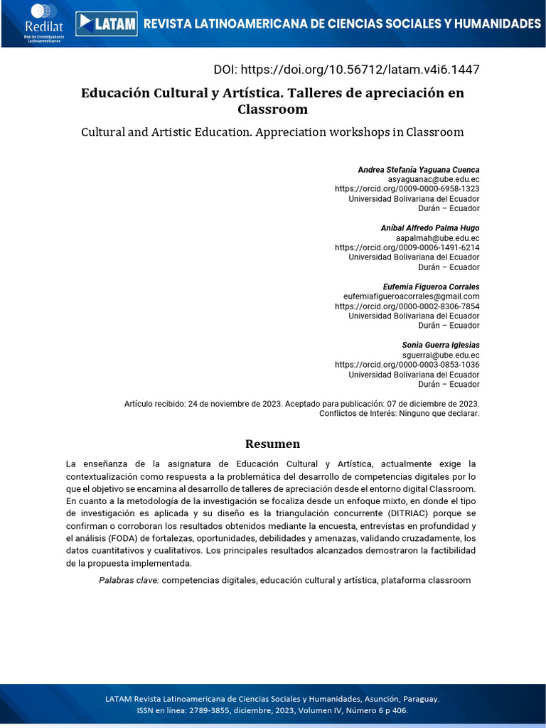 Talleres de Apreciación Artística en Classroom | PDF | Enseñando ...