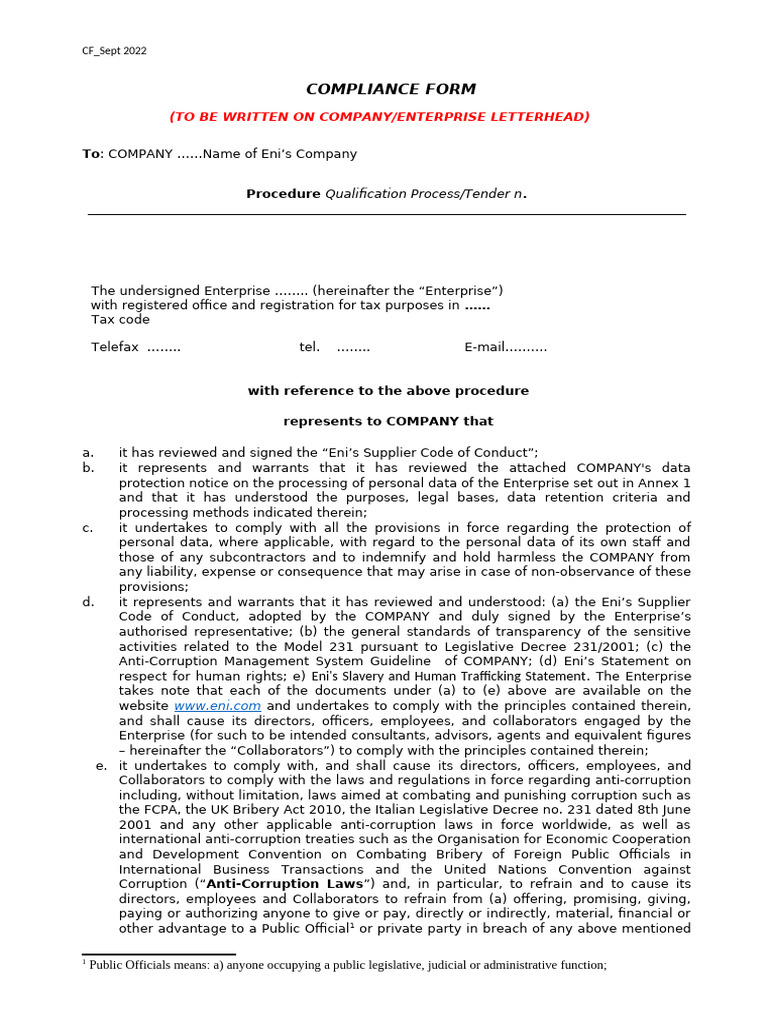4. Compliance Form | PDF | Crimes | Crime & Violence