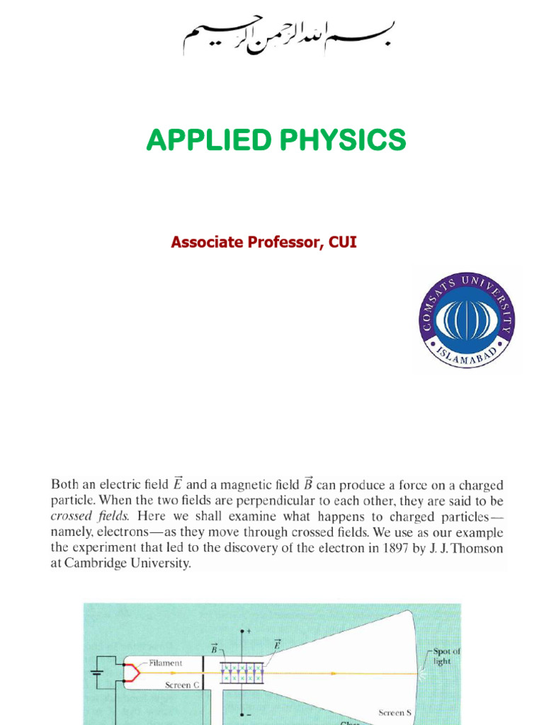 Lecture 14-15 (Applied Physics) | PDF | Mass Spectrometry | Force
