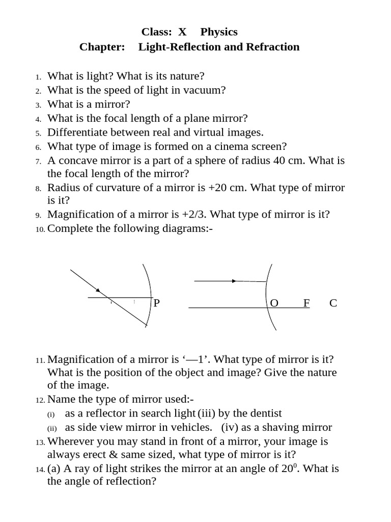 Reflection and Refraction | PDF | Refractive Index | Mirror