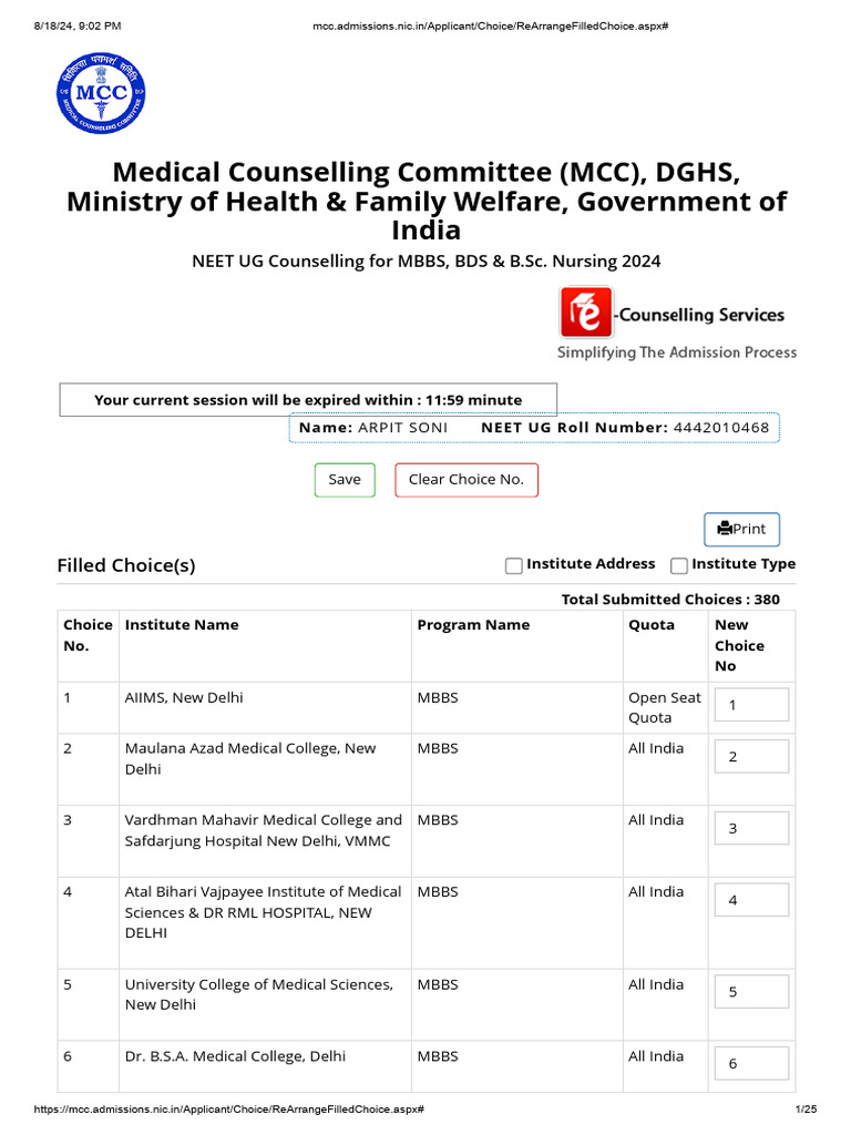 2024 Candidate Choice Filling PDF | PDF