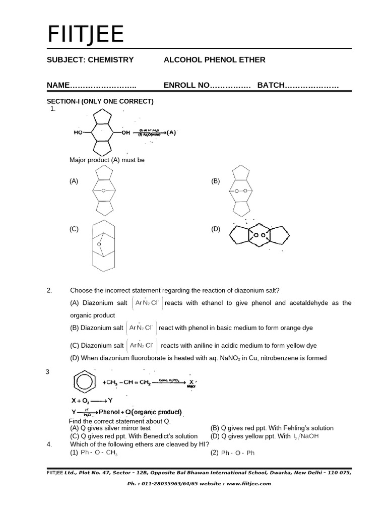 Alcohol Phenol Ether | PDF | Chemical Reactions | Mole (Unit)