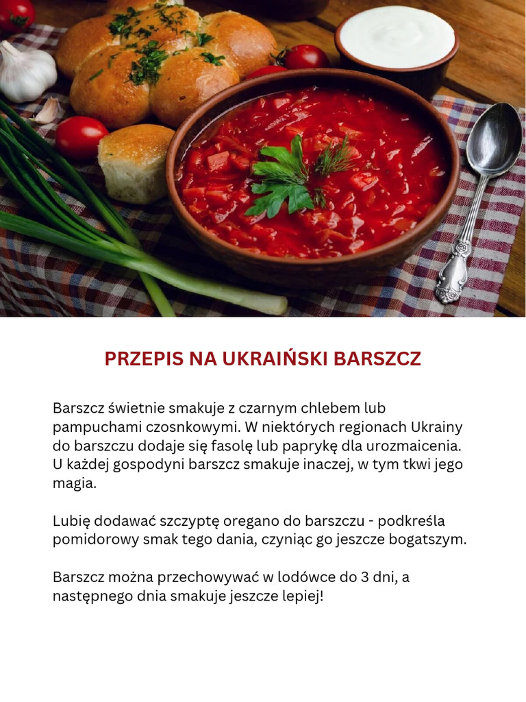 Przepis Na Ukraiński Barszcz | PDF
