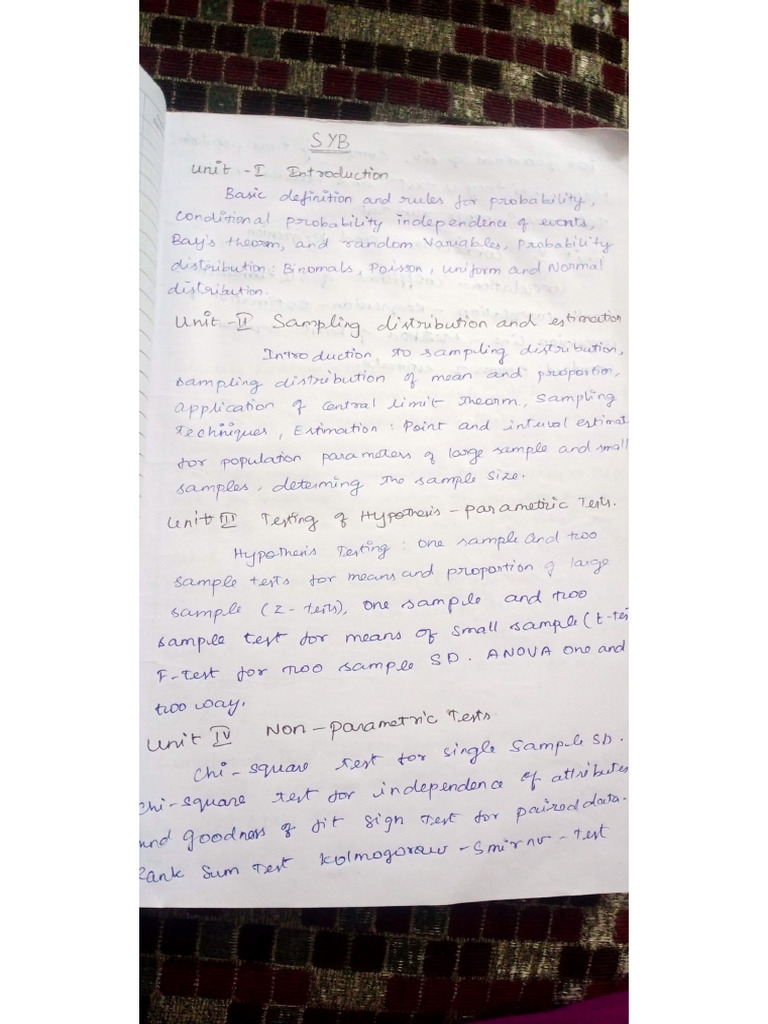 Statistics UNIT - 3 | PDF