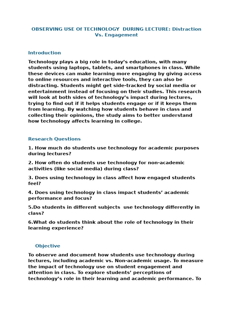 Research Proposal - Observation | PDF | Survey Methodology ...