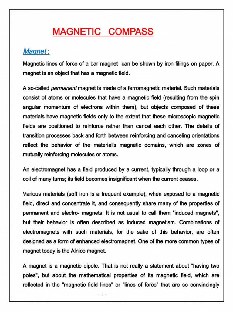 Magnetic Compass | PDF