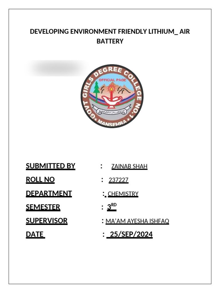 Developing Environment Friendly Lithium | PDF | Lithium Ion Battery ...