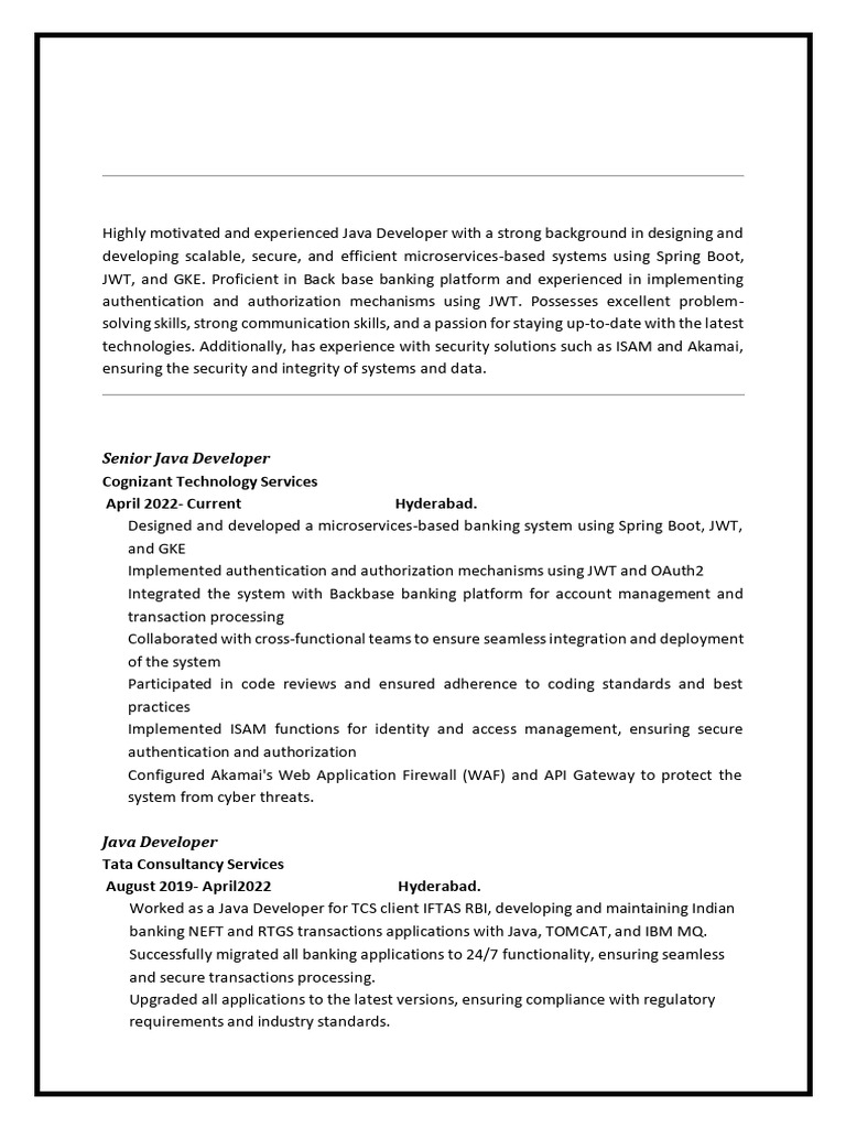 Naukri VamshiKrishnaReddyBommineni (5y 0m) | PDF | Java (Programming Language) | Information ...