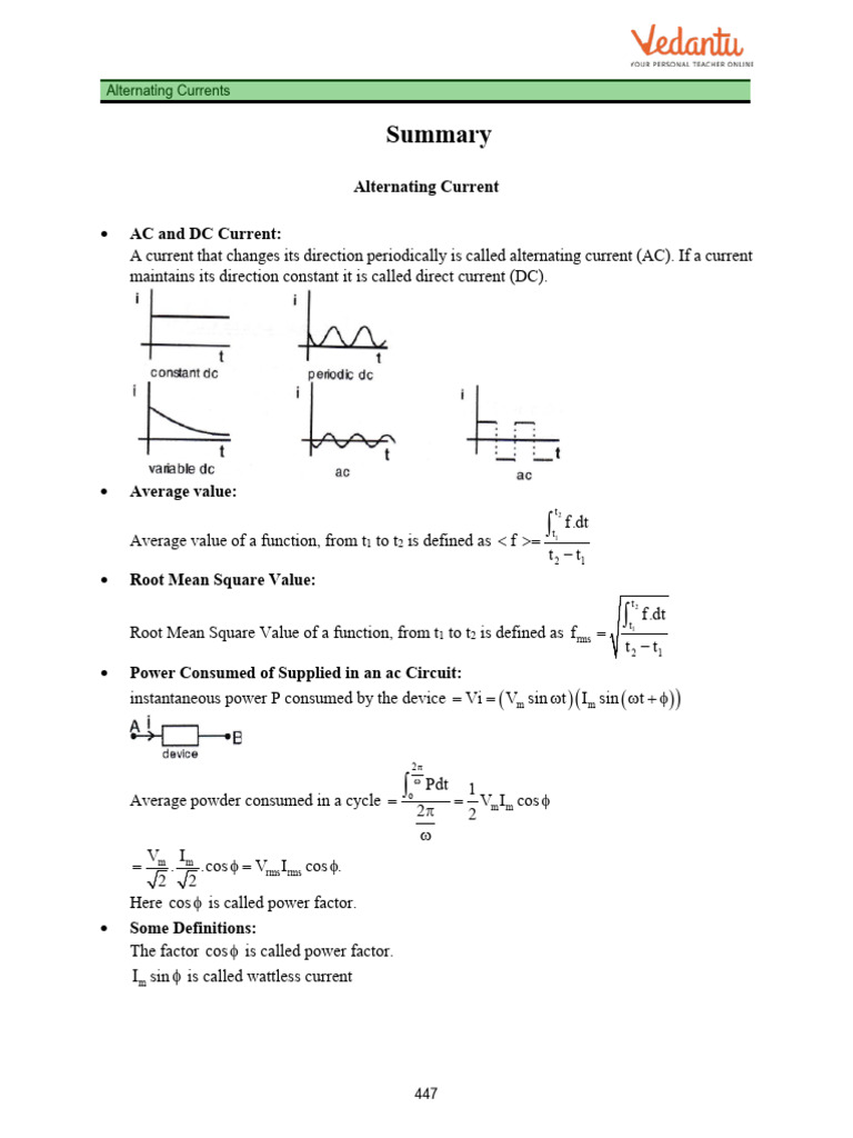 19.alternating Currents | PDF | Root Mean Square | Resonance