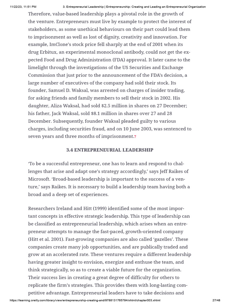 Entrepreneurial Leadership Guide | PDF | Entrepreneurship | Leadership