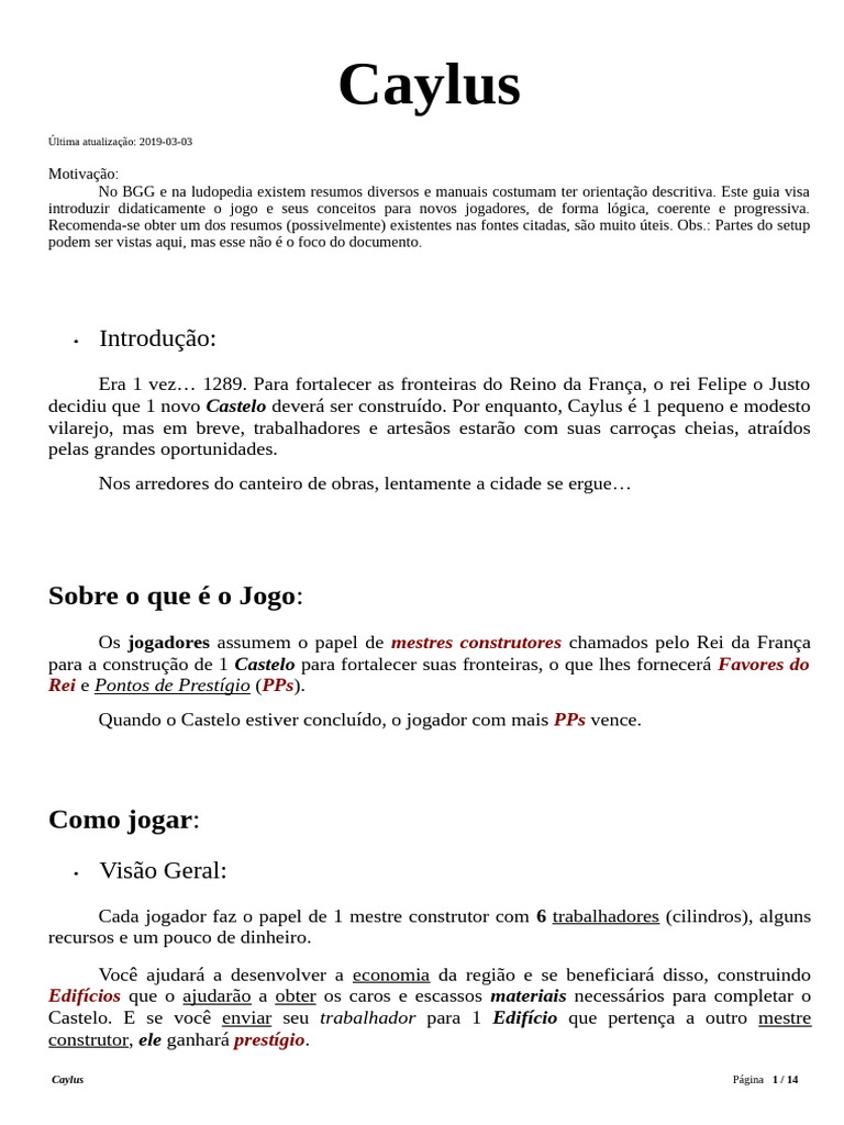 caylus_guia_detalhado_do_caylus_131942 | PDF | Castelo | Dinheiro