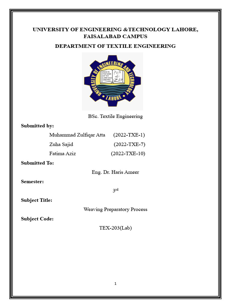 Weaving Lab Report 2 Final | PDF | Yarn | Loom