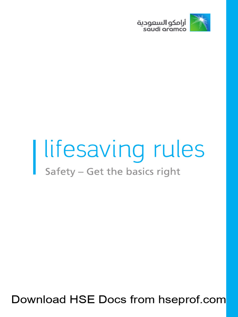 Life Saving Rules Aramco PDF | PDF | Personal Protective Equipment ...