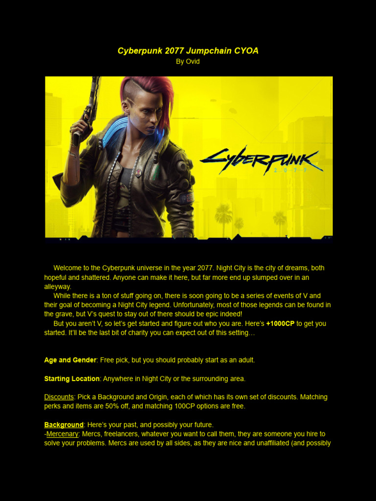 Cyberpunk 2077 Jumpchain CYOA | PDF | Room | Bedroom