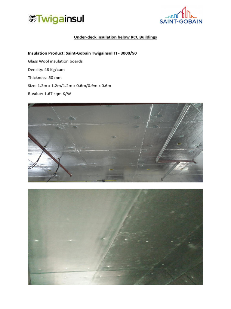 Saint-Gobain Twigainsul 48x50mm FSK & BGC - Underdeck in RCC Buildings With Facings | PDF ...