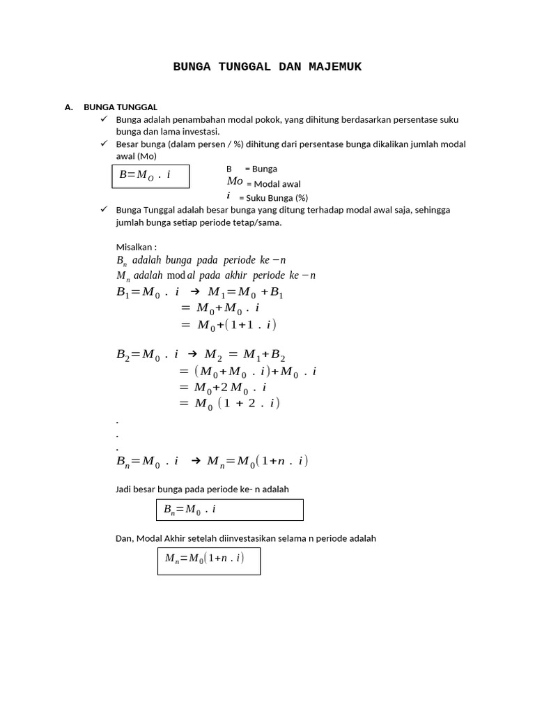 Bunga Tunggal vs Bunga Majemuk: Penjelasan dan Contoh | PDF