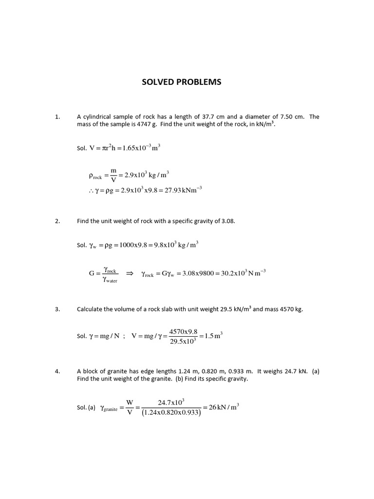 Problem - Chapter 1 - Solution | PDF | Porosity | Density