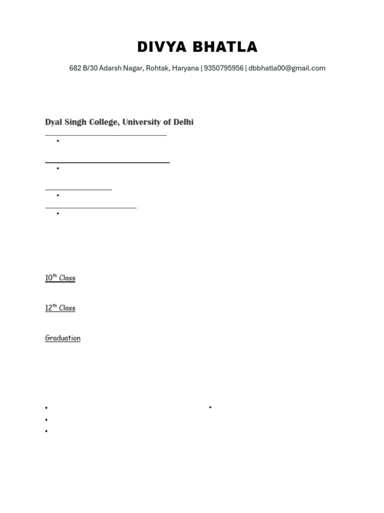 Divya Bhatla CV | PDF