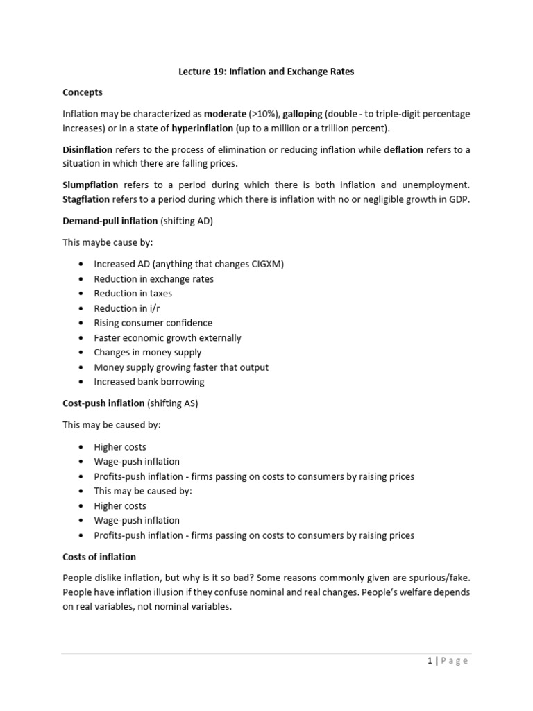 Inflation and Exchange Rates | PDF | Inflation | Exchange Rate