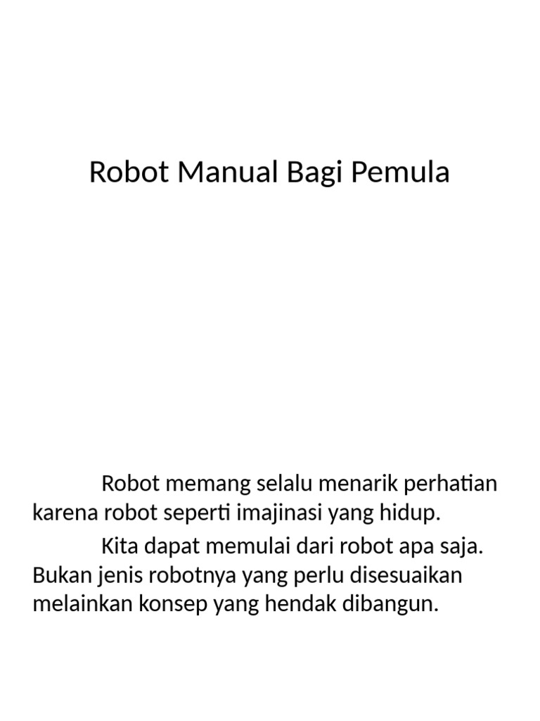 Robot Manual Bagi Pemula | PDF
