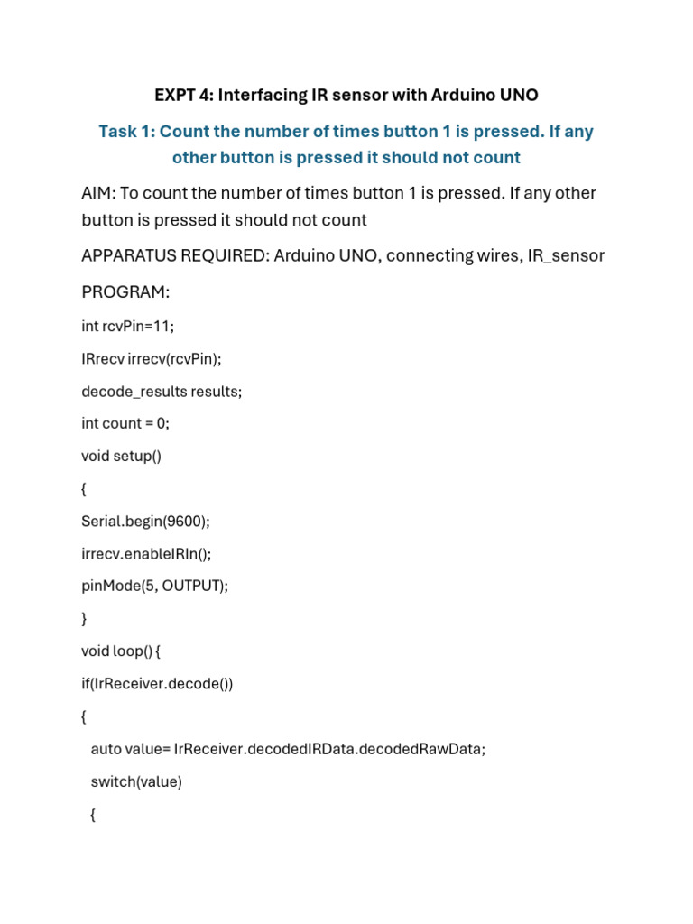CH - Sc.u4cse24029 M.charulatha Expt4 | PDF | Arduino | Computer Programming