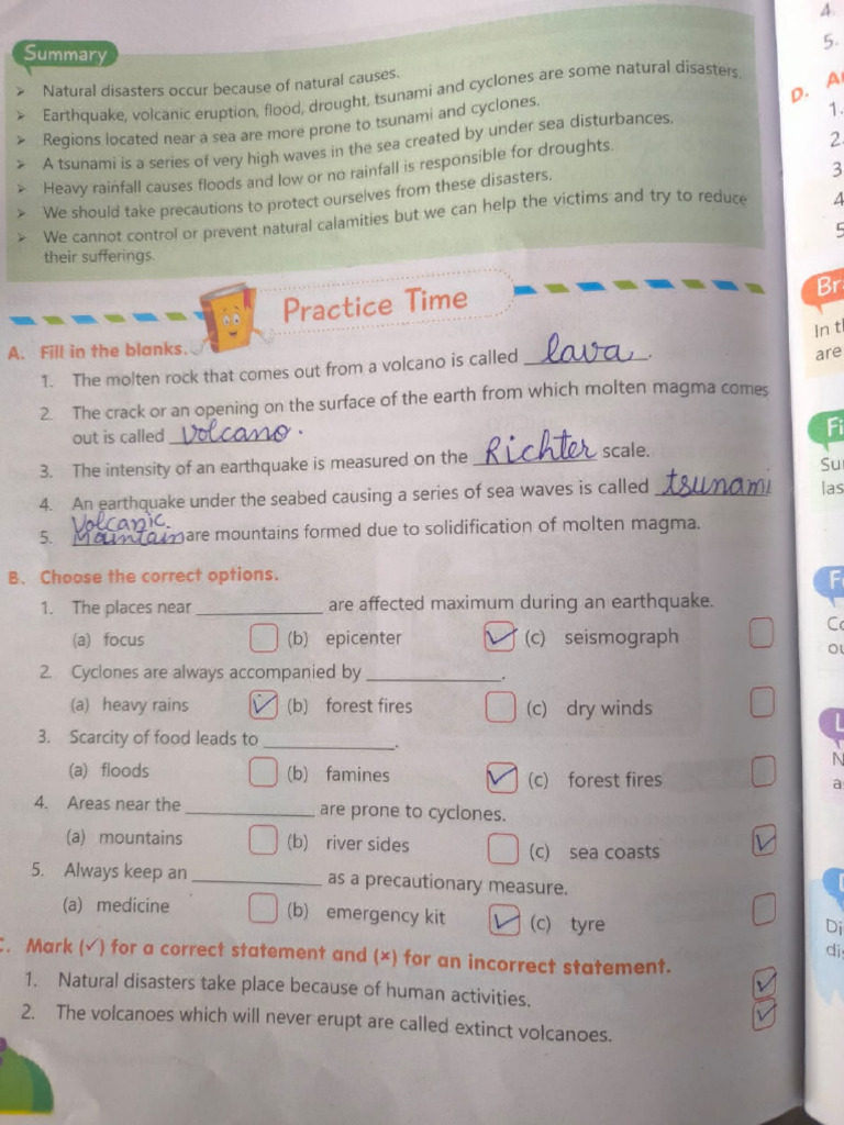 5 Evs Book Exercise of CH 14 | PDF | Volcano | Earthquakes
