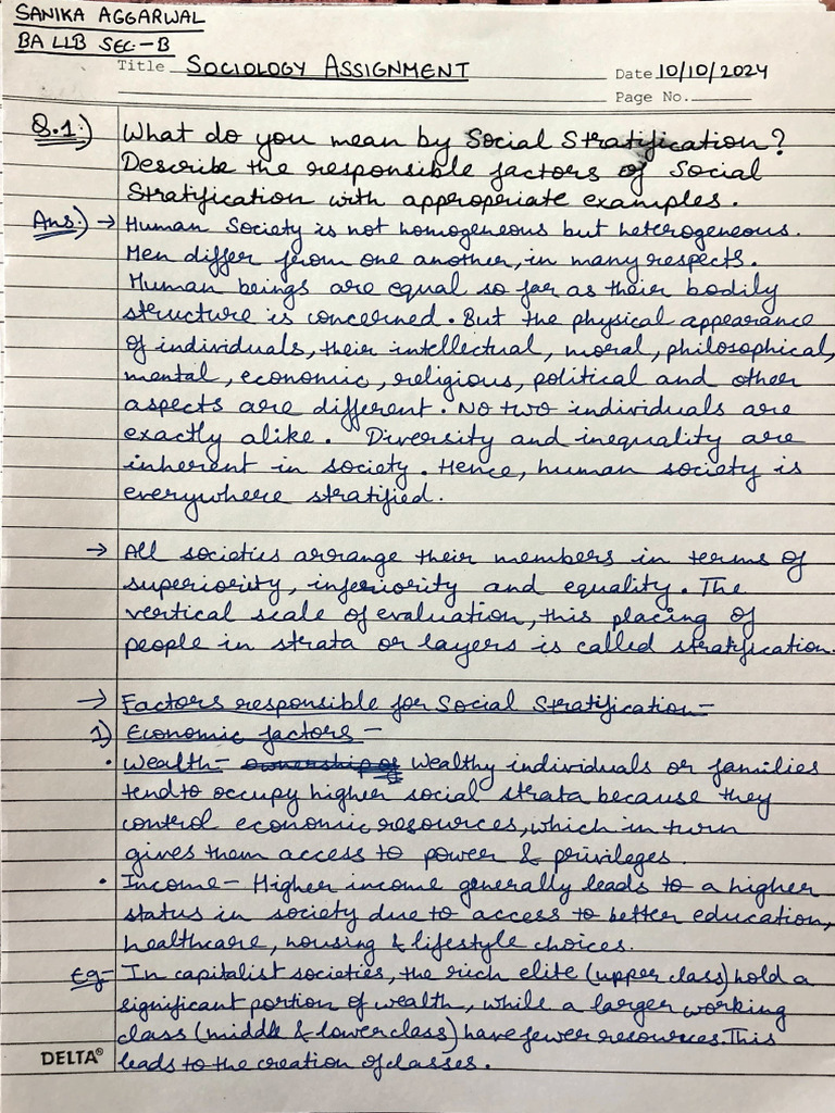 Sociology Assignment 10 Oct 2024 Sem-1 | PDF