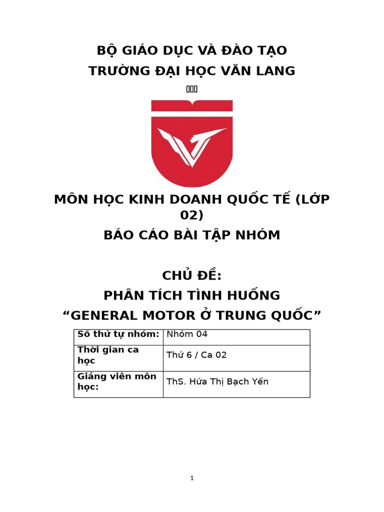 TIỂU LUẬN GIỮA KỲ - KDQT - NHÓM 4 - LỚP 02 | PDF