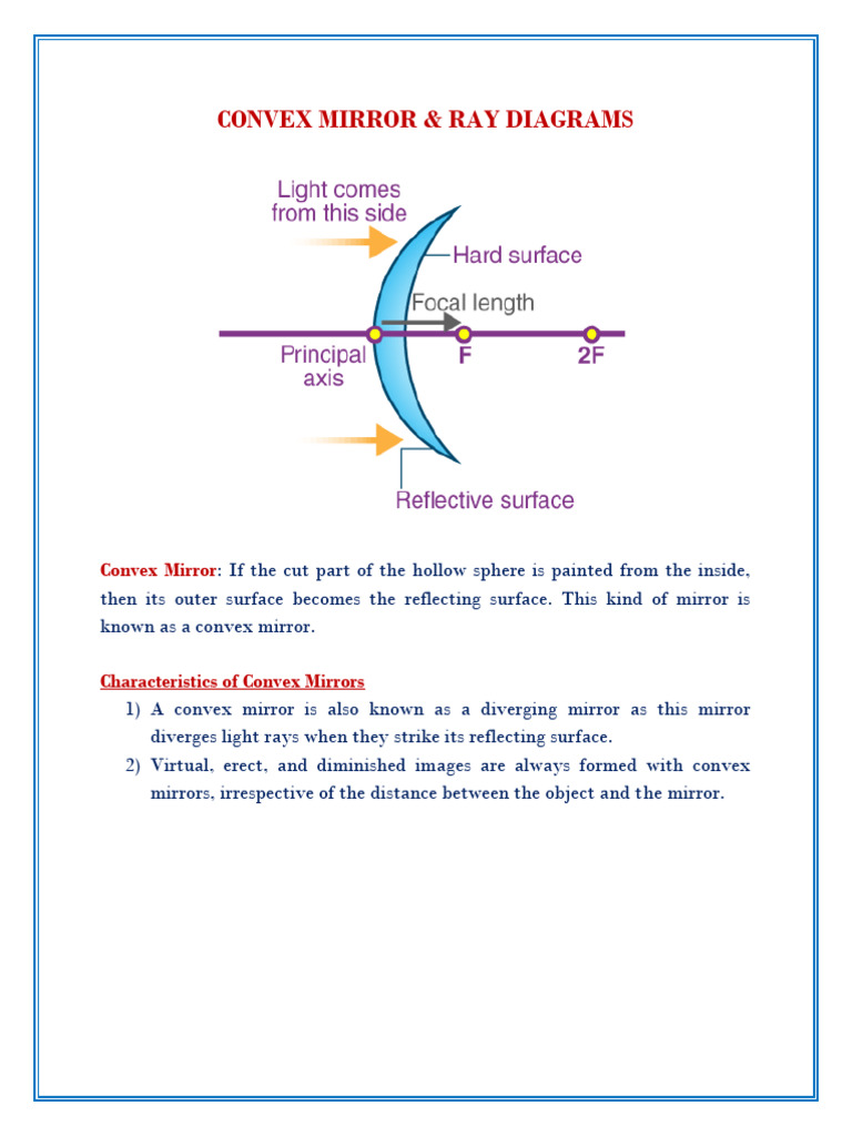 6b. Ray Diagrams of Convex Mirrors | PDF | Mirror | Reflection (Physics)