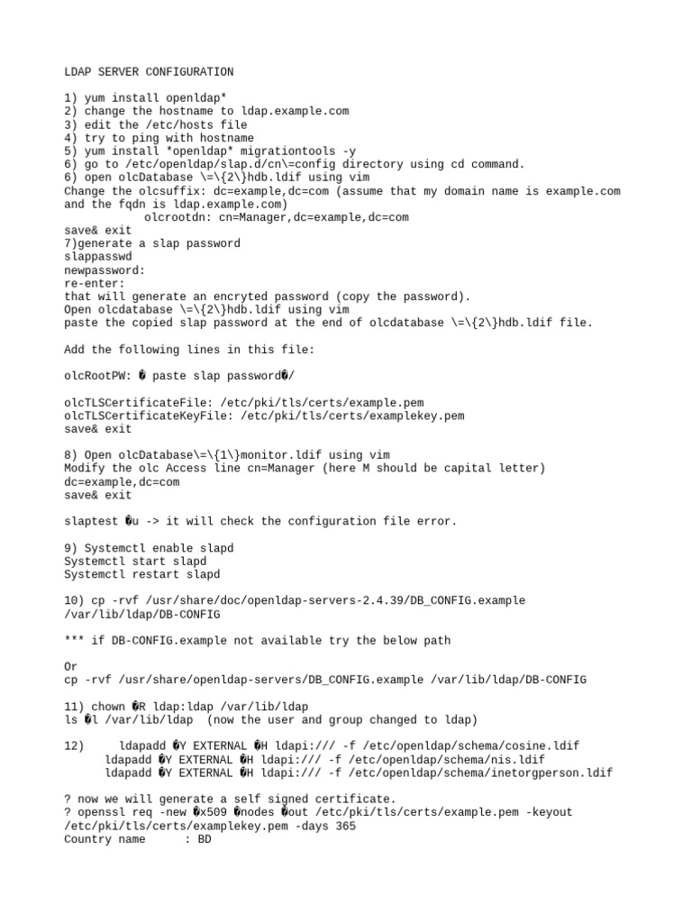 LDAP Server Configuration RHEL7 | PDF | System Software | Application Layer Protocols
