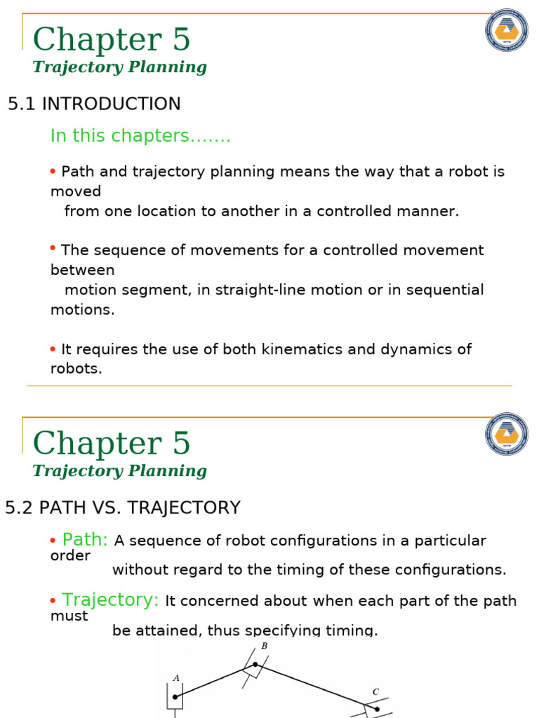 Chapter_5_-_Trajectory_Planning (1) | PDF | Acceleration | Polynomial
