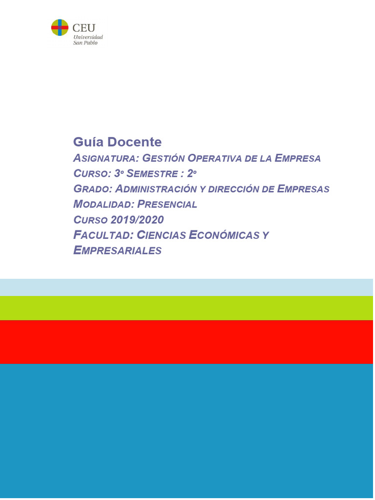 Gestion Operativa de La Empresa | PDF | Evaluación | Maestros