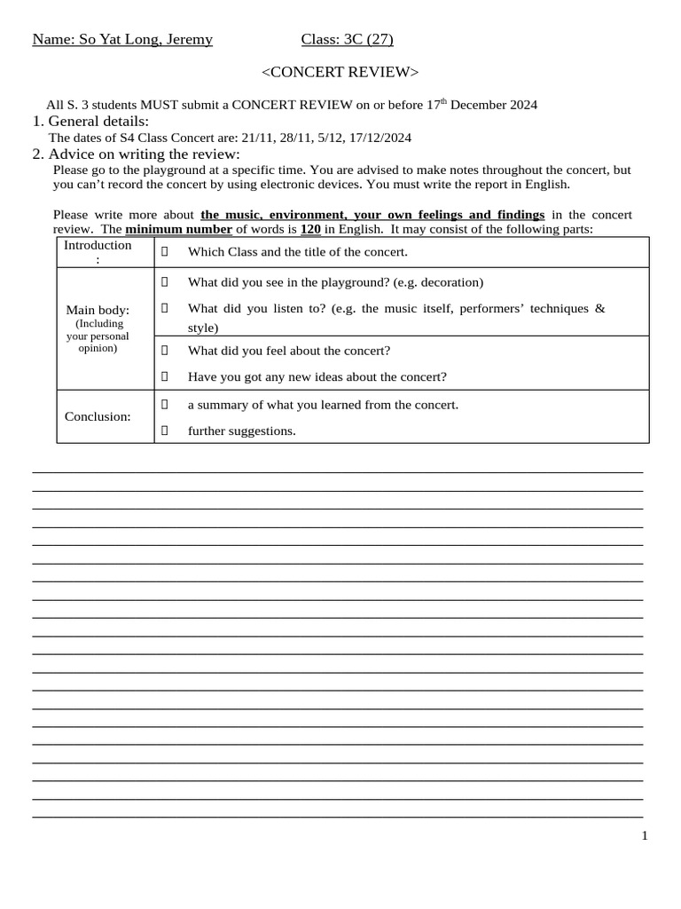 S3 Concertreview Playground | PDF