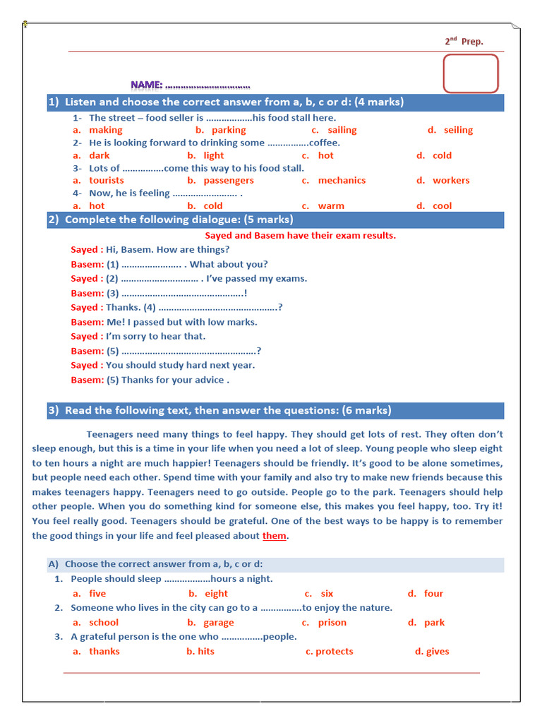 2 Prep - Unit 2 Mr. Mahmoud Zaitoun | PDF