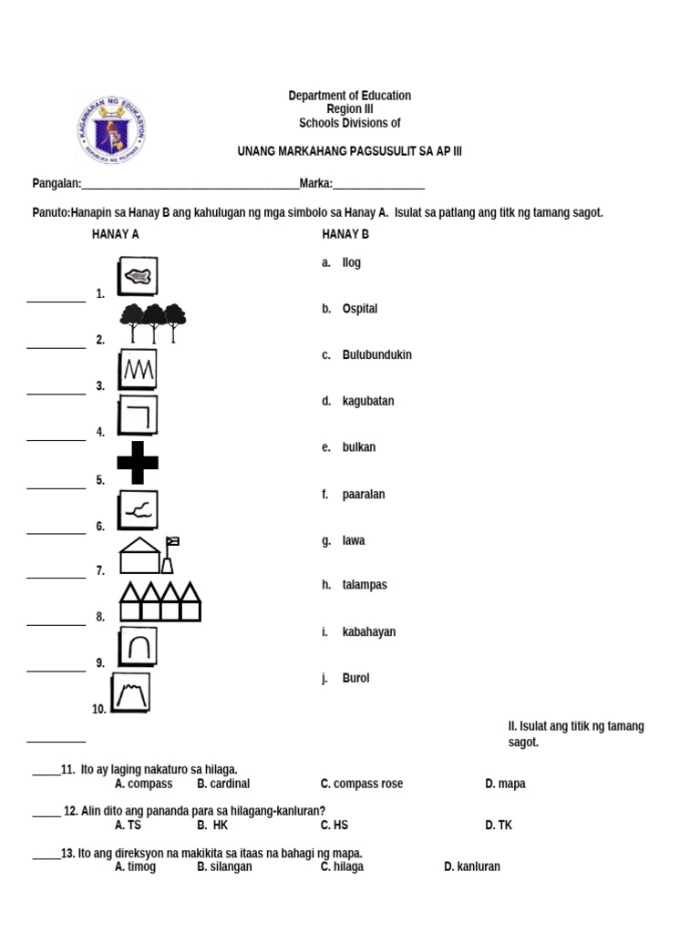 Grade 3 First Periodical Test AP | PDF