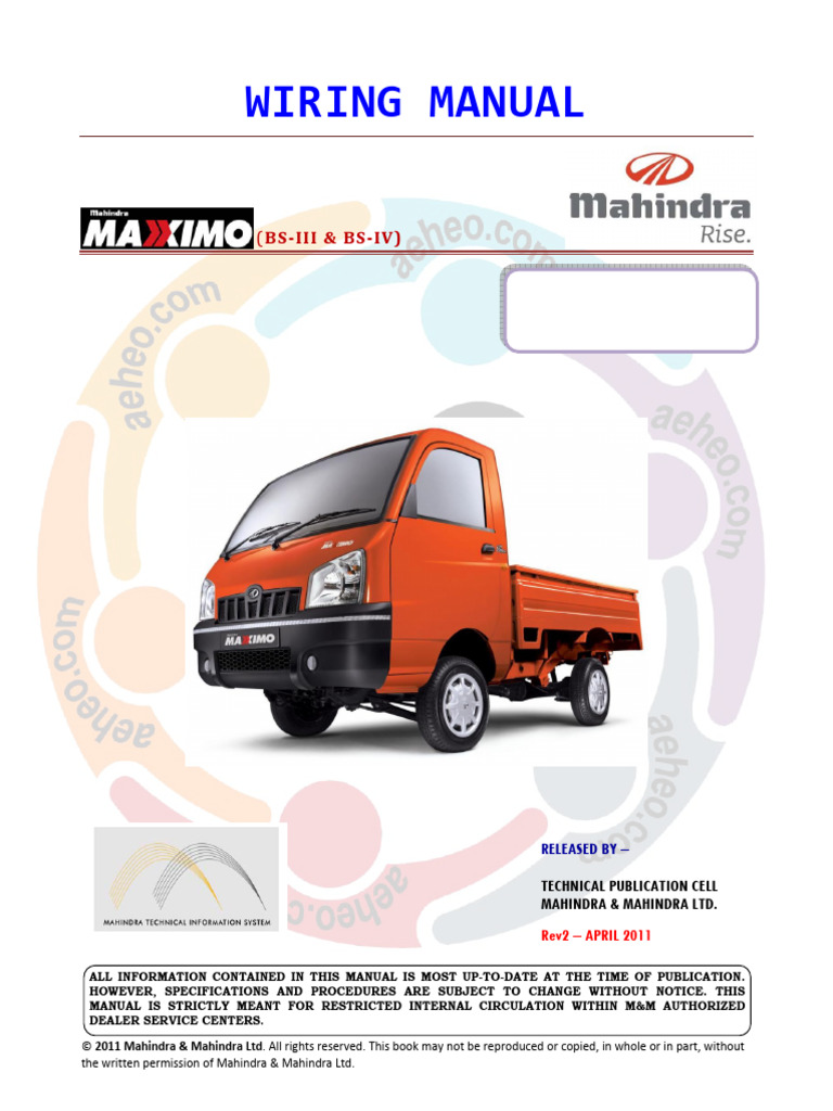 Mahindra Maxximo Wiring Manual Man-00116 Rev 2 | PDF | Fuse (Electrical ...