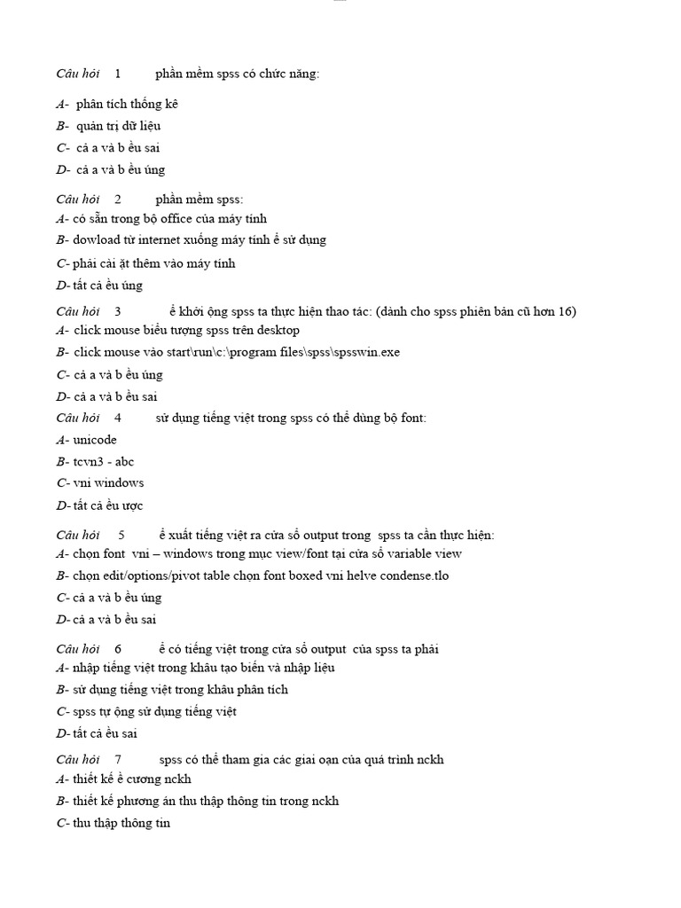 De Cuong Tin Hoc Dai Cuong Phan Spss Dai Hoc y Duoc Hue 113857 | PDF