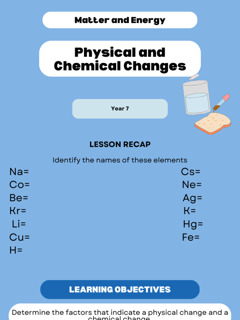 L3 Physical and Chemical Changes | PDF | Chemical Substances | Chemical ...