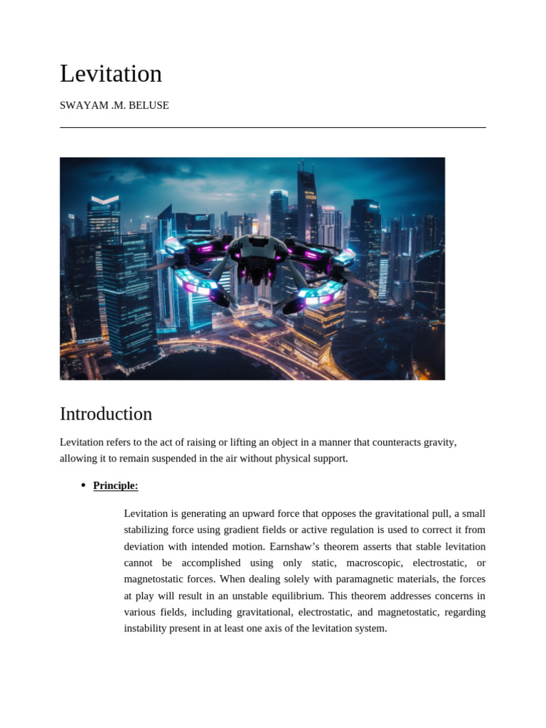 Levitation | PDF | Force | Ultrasound