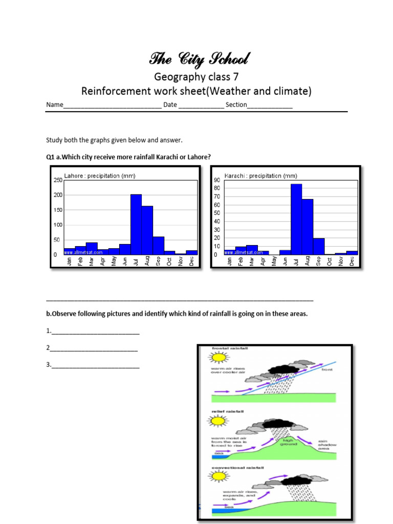 Geography Worksheet: Weather & Climate | PDF | Weather | Wound